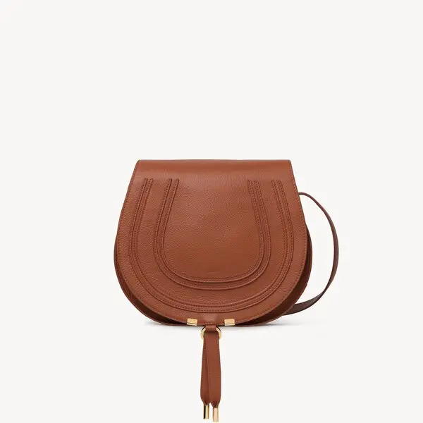 Chloé Marcie Medium Saddle Bag - Tan