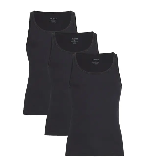 SKIMS Cotton Ribbed Tank Tops - Black