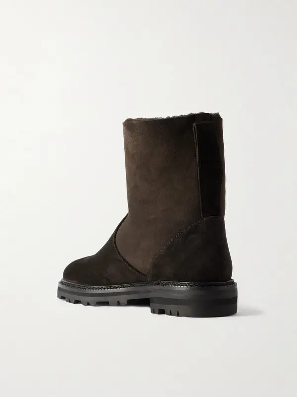 Manolo Blahnik Tomosa Shearling-lined Suede Ankle Boots