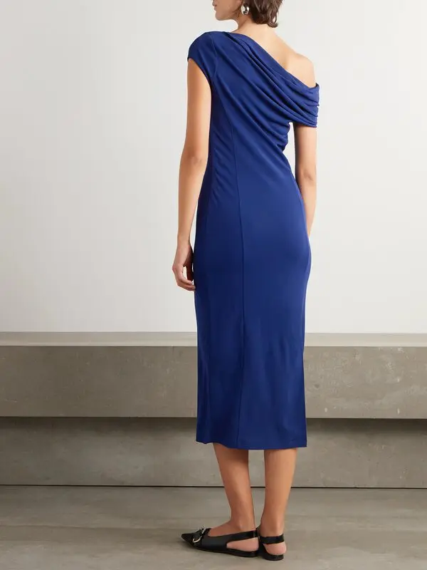 Givenchy Asymmetric Draped Crepe Midi Dress