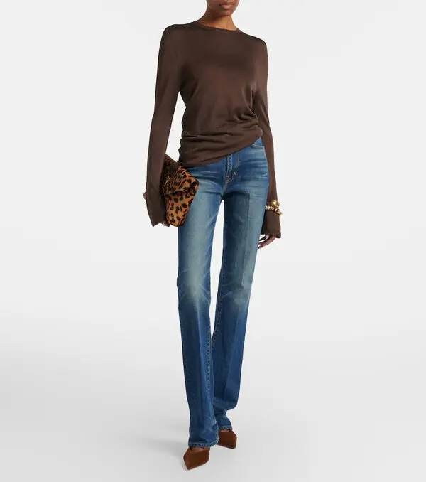 GIANVITO ROSSI Robbie 55 Suede Slingback Pumps - Brown