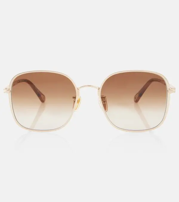 Chloé Scalloped Square Sunglasses - Brown
