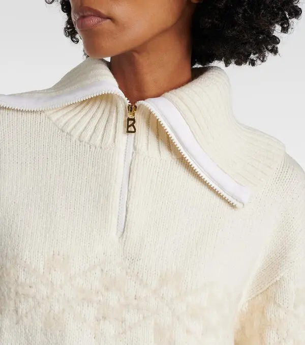 Bogner Elana Jacquard Wool-blend Half-zip Sweater