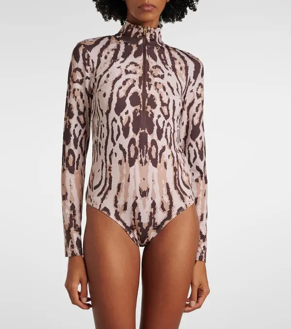 Bogner Viviane Animal-print Jersey Bodysuit