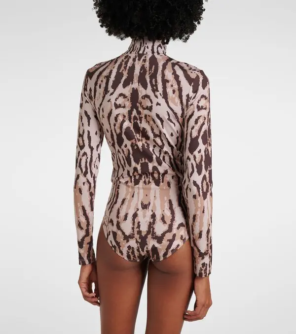 Bogner Viviane Animal-print Jersey Bodysuit