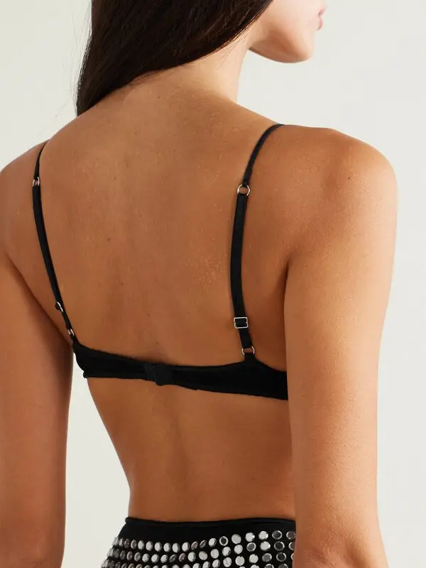 Oseree Crystal-embellished Stretch-tulle Bra