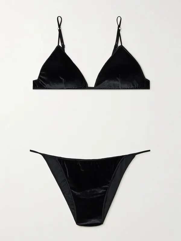 Oseree Velvet Bra And Briefs Set