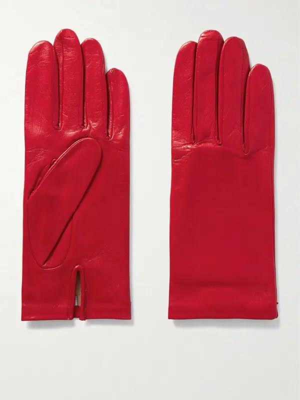 AGNELLE Kate' Leather Gloves - Red