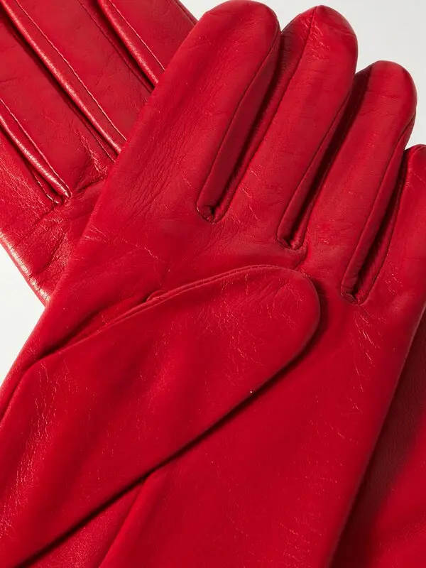 AGNELLE Kate' Leather Gloves - Red