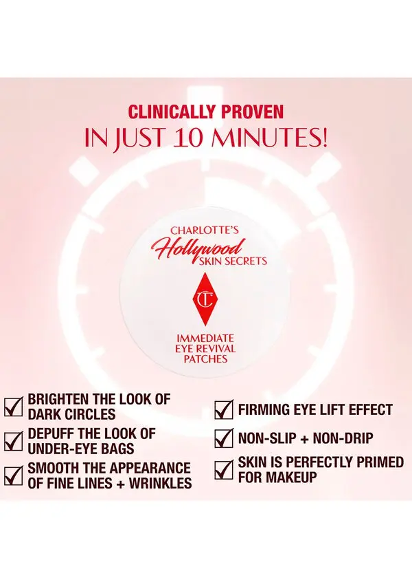 Charlotte Tilbury Immediate Eye Revival Patches, Reduces Puffiness