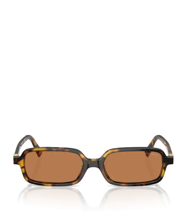 Miu Miu Tortoiseshell Rectangle Sunglasses - Brown