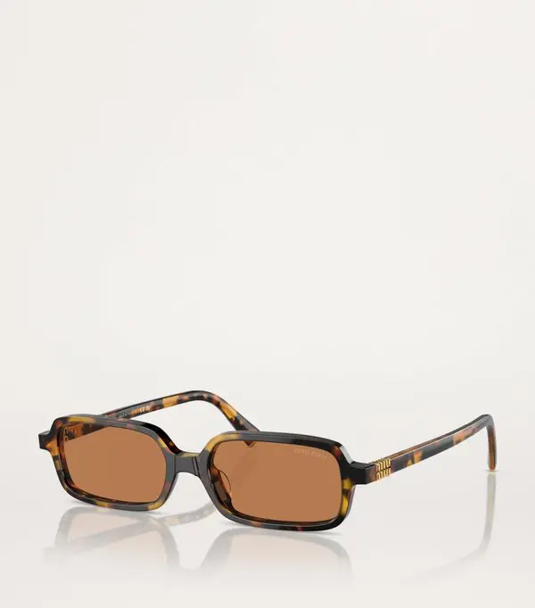 Miu Miu Tortoiseshell Rectangle Sunglasses - Brown