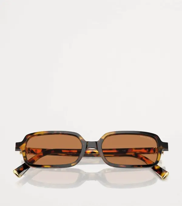 Miu Miu Tortoiseshell Rectangle Sunglasses - Brown