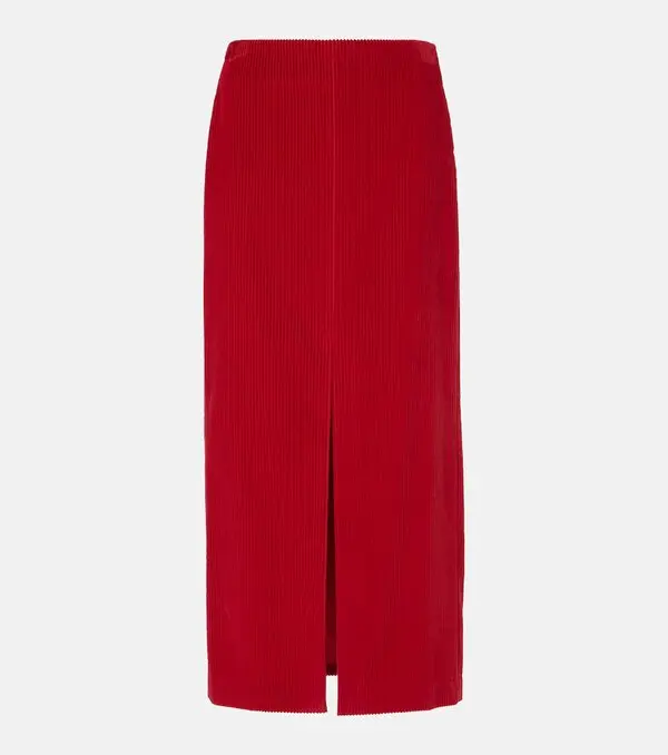 Brunello Cucinelli Cotton Midi Skirt - Red