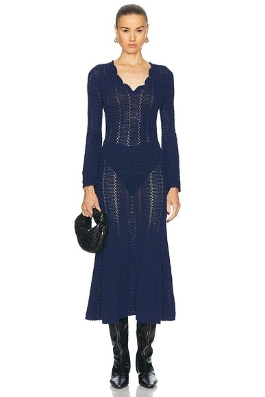 Escvdo Nani V-neck Midi Dress - Navy
