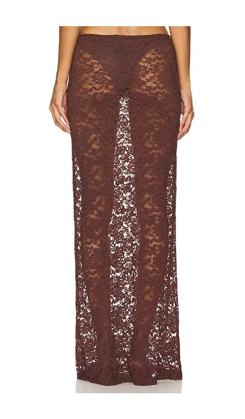 Lioness Black Swan Lace Maxi Skirt