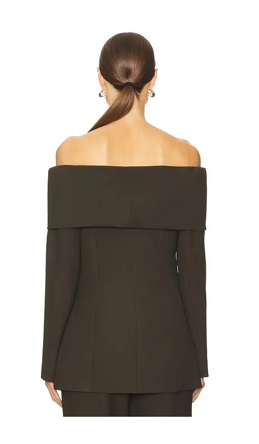 Line & Dot Marilla Off Shoulder Top - Olive