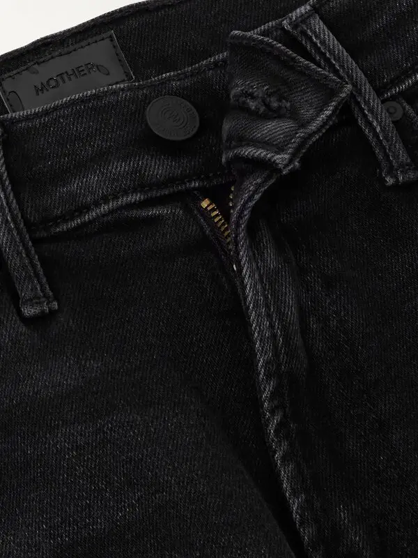 MOTHER The Outsider Flood Cropped Bootcut Jeans - Black