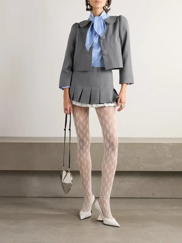 SHUSHU/TONG Cropped Grain De Poudre Jacket