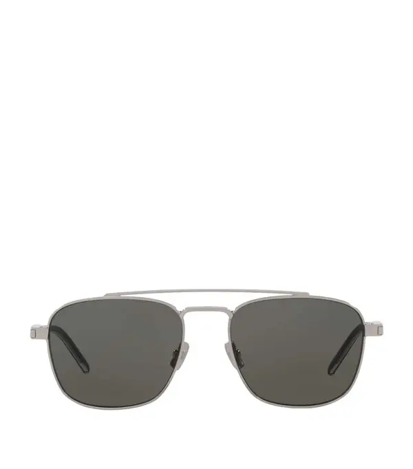 Saint Laurent Sl 665 Metal Aviator Sunglasses - Silver