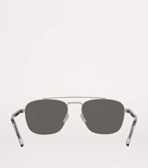 Saint Laurent Sl 665 Metal Aviator Sunglasses - Silver