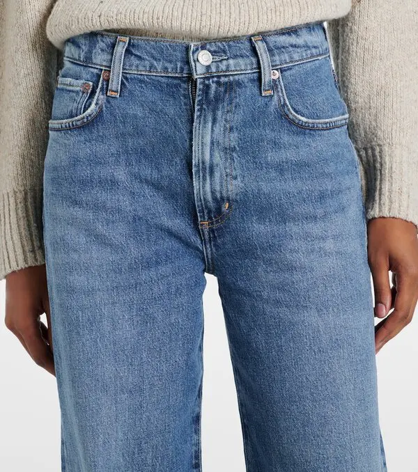 AGOLDE Harper Mid-rise Wide-leg Jeans In Fix Wash