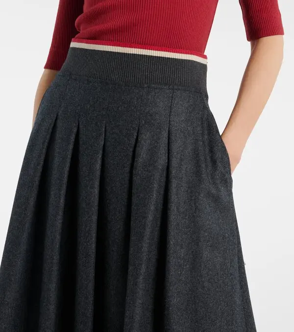 Brunello Cucinelli Virgin Wool Midi Skirt
