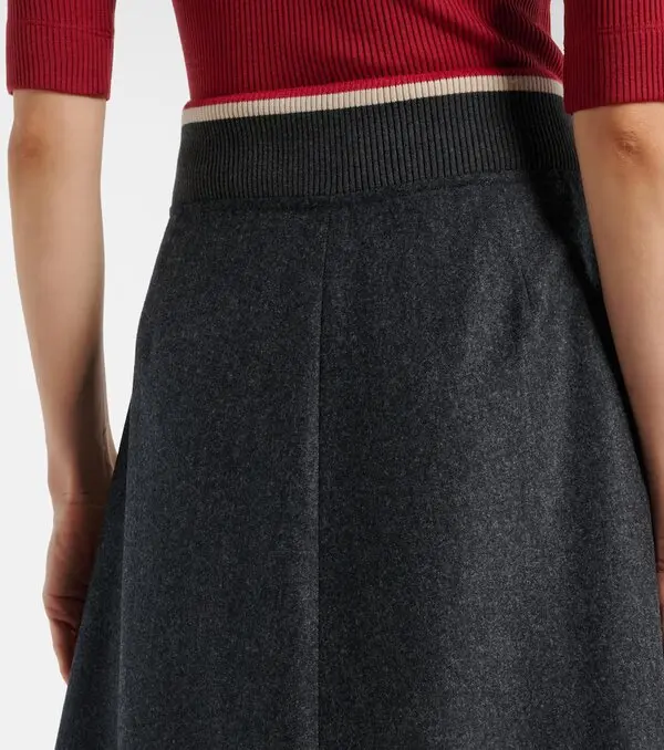 Brunello Cucinelli Virgin Wool Midi Skirt