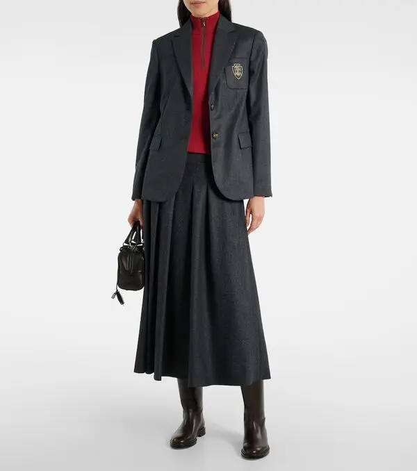 Brunello Cucinelli Virgin Wool Midi Skirt
