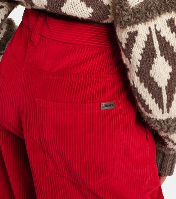 Brunello Cucinelli High-rise Cotton Corduroy Wide-leg Trousers - Red