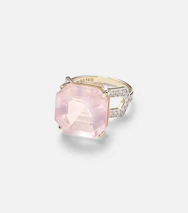 Mateo 14kt Ring With Topaz And Diamonds - Gold