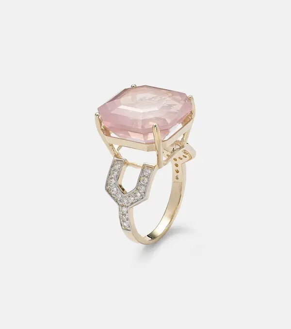 Mateo 14kt Yellow Topaz And Diamond Ring