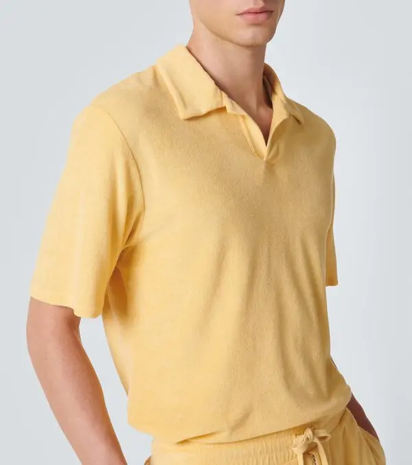 Frescobol Carioca Faustino Cotton Terry Polo Shirt - Yellow