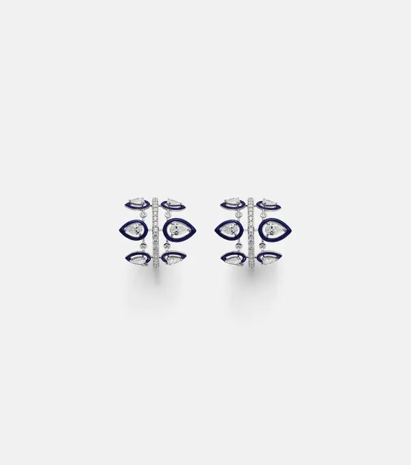 KAMYEN Tulip Diamond And 18kt White Gold Earrings - Silver