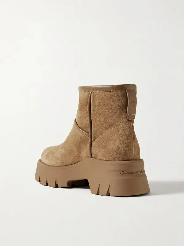 GIANVITO ROSSI Stormy Shearling-lined Suede Ankle Boots