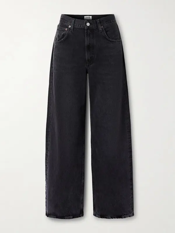 AGOLDE Low Curve Mid-rise Wide-leg Jeans - Black