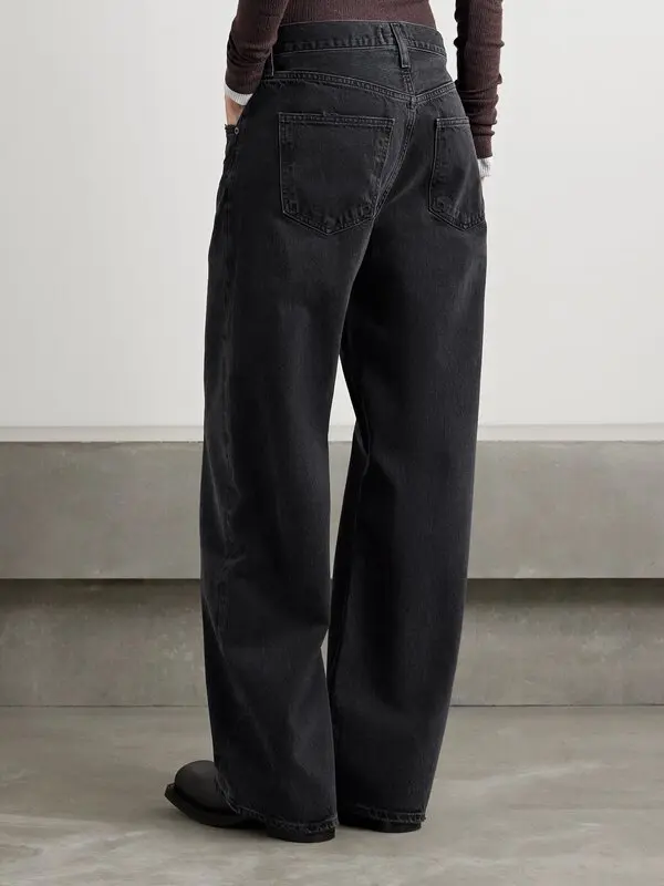 AGOLDE Low Curve Mid-rise Wide-leg Jeans - Black