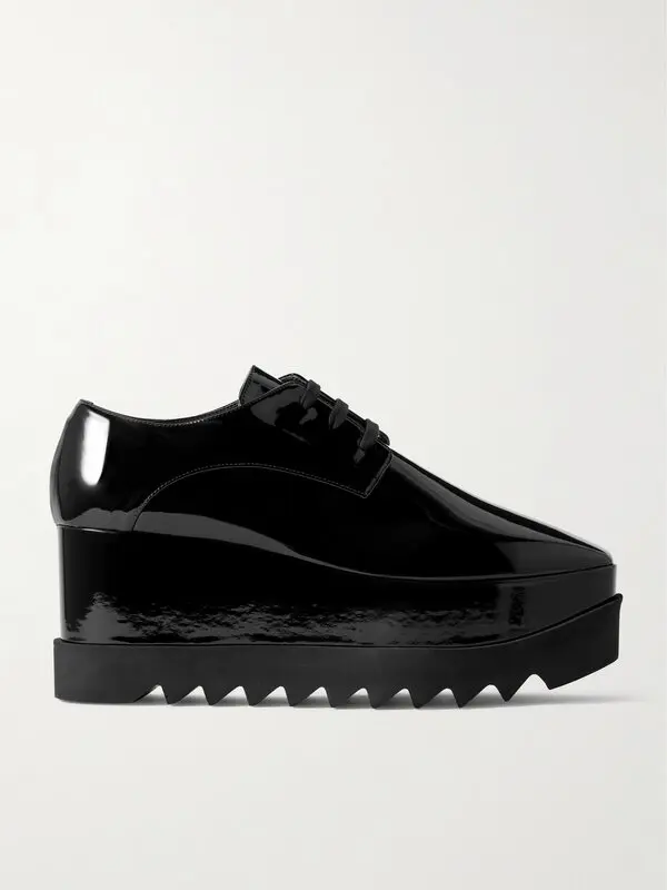Stella McCartney Vegetarian Material Platform Brogues - Black
