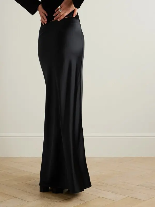 Eterne Bianca Silk-satin Maxi Skirt