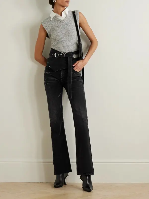 Y/project Belted Bleached Flared Jeans