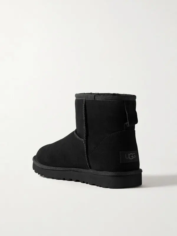 UGG Classic Mini Ii Shearling Ankle Boots - Black