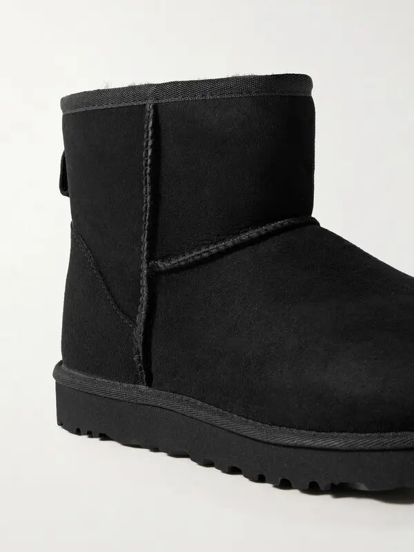 UGG Classic Mini Ii Shearling Ankle Boots - Black