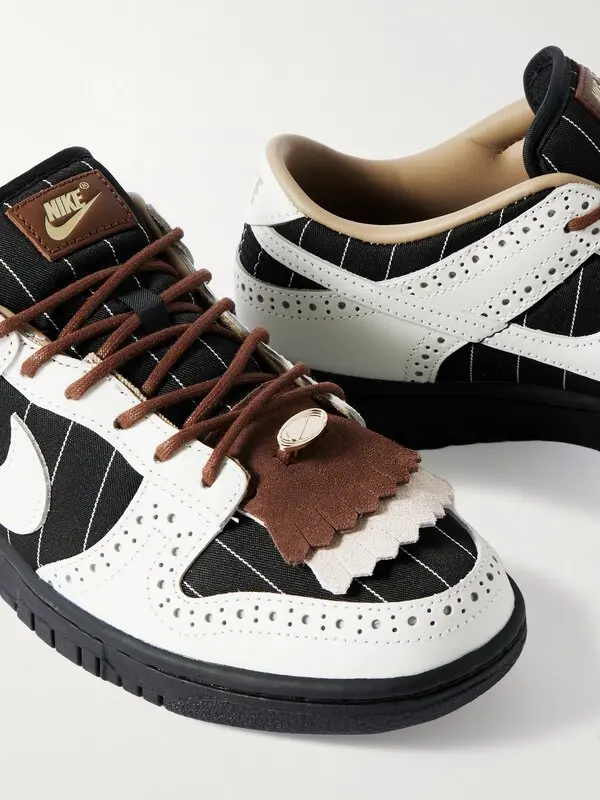 Nike Dunk Low Retro Leather And Twill Sneakers