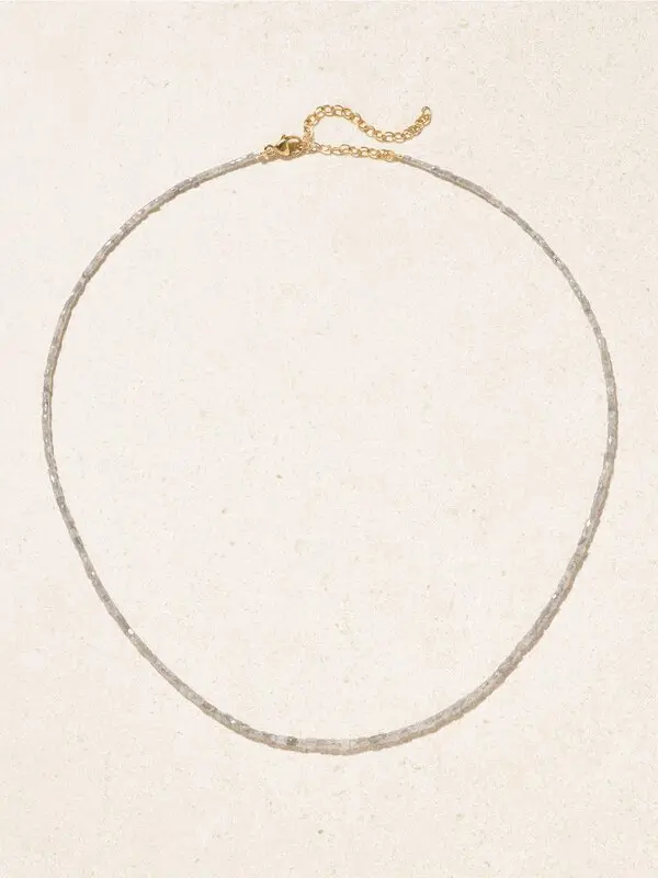 Jia Jia 14 Karat Gold Diamond Beaded Necklace - Gray