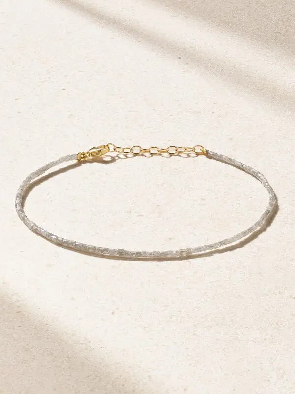 Jia Jia 14 Karat Gold Diamond Beaded Bracelet - Gray