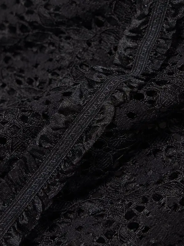 Kiki De Montparnasse Chante Grosgrain-trimmed Stretch-lace Briefs