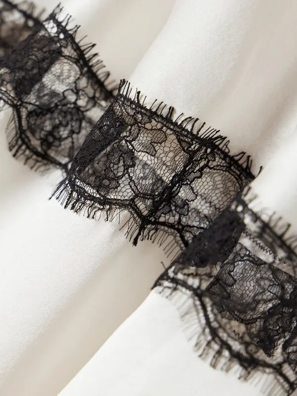 Kiki De Montparnasse Lace-trimmed Silk-charmeuse Camisole