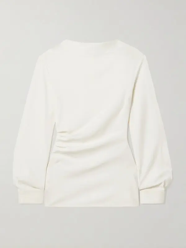 Proenza Schouler Alexis Gathered Crepe Top - Neutrals
