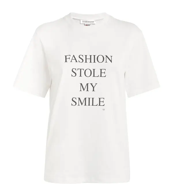 Victoria Beckham Graphic Slogan T-shirt - White