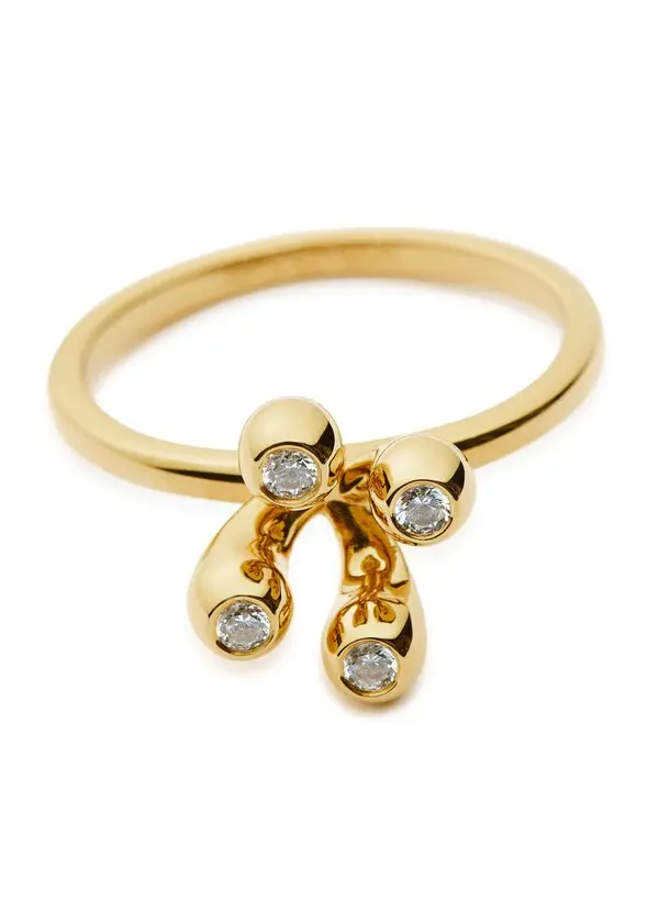 MISSOMA X The Flag Twins Atom 18kt Vermeil Ring With Crystal Embellishments